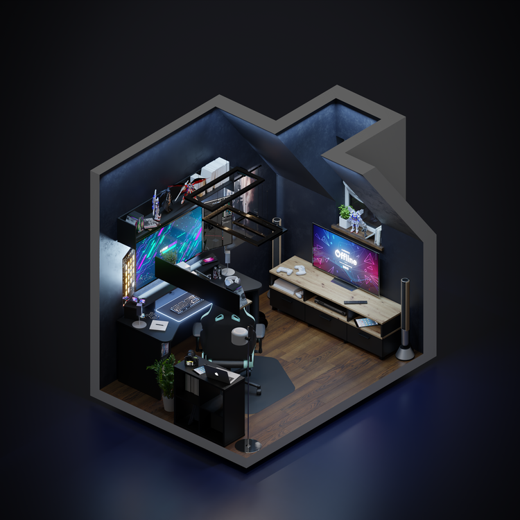 Pokój gamingowy w stylu Man's Cave – PYspace